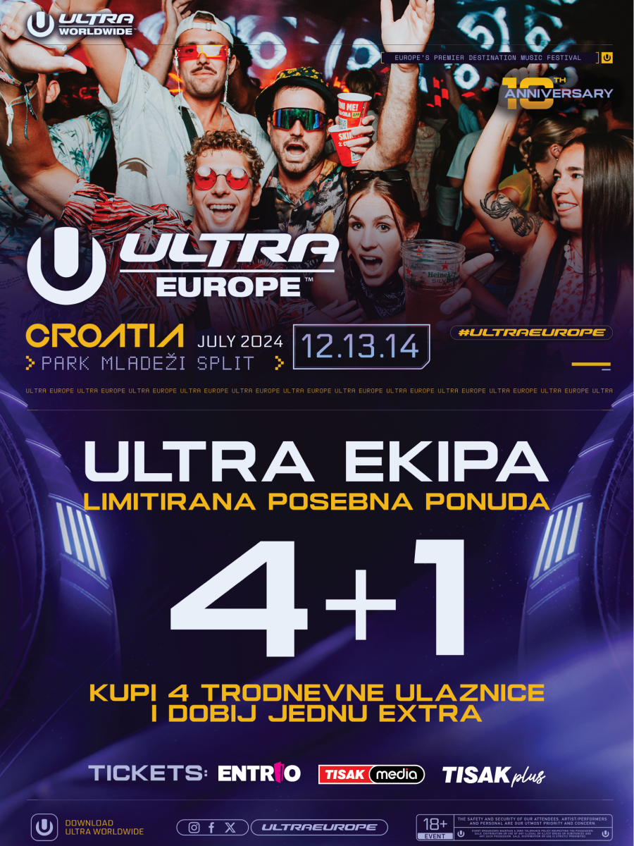 Ulaznice za Ultra Europe Festival 2024., Park Mladeži, Split | Od 12.07 ...