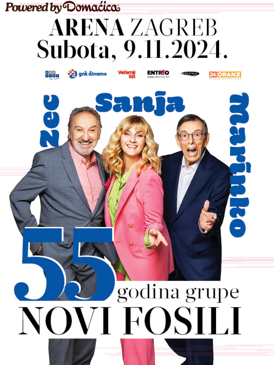 Ulaznice za Sanja, Marinko i Zec – 55 godina grupe Novi fosili, Arena Zagreb, Zagreb | Subota ...