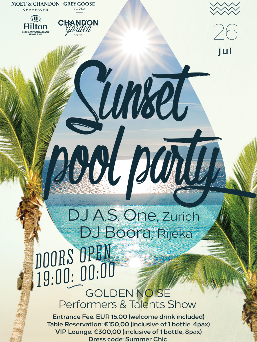 Tickets for Sunset Pool Party - Hilton Costabella, Hilton Rijeka Costabella Beach Resort & Spa ...