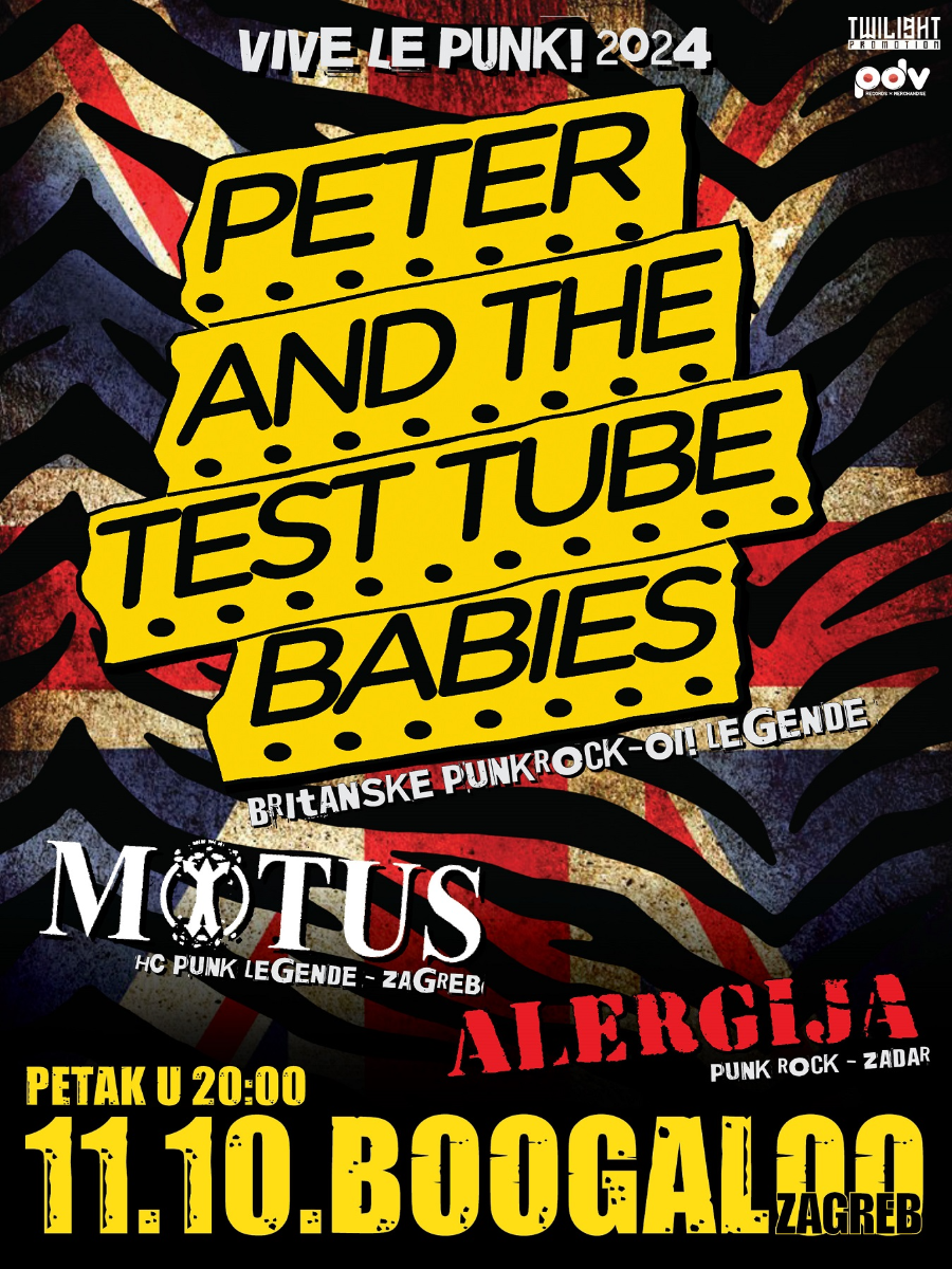 Tickets for PETER & THE TEST TUBE BABIES + MOTUS + ALERGIJA, Klub ...