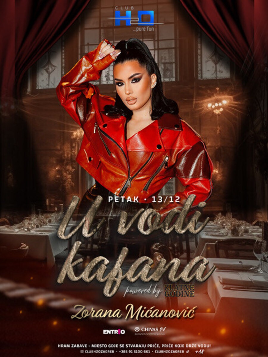 Vstopnice za LIVE KONCERT ZORANA MIĆANOVIĆ, Club H2O, Zagreb | Petek, 13.12.2024., 22:00h ...