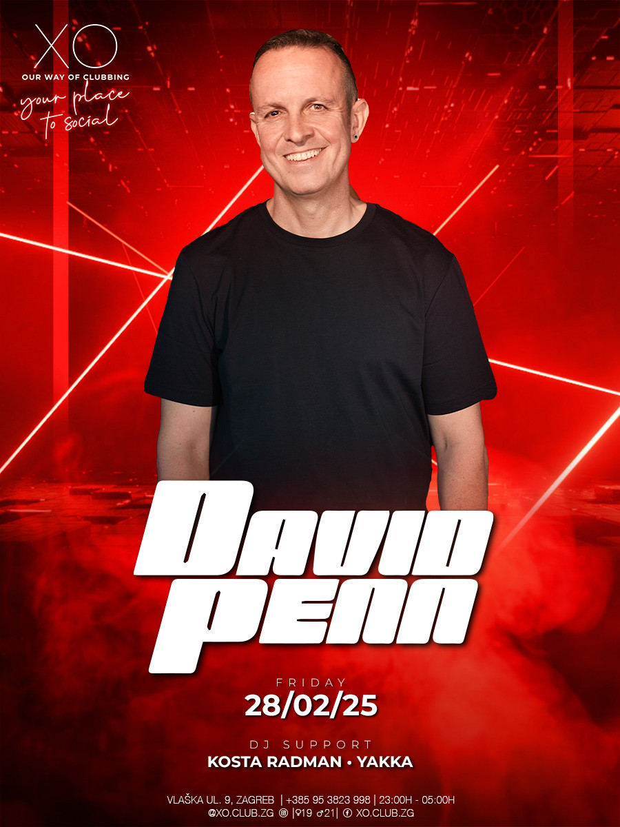 Ulaznice za DAVID PENN : A New Era Of XO, KLUB XO, Zagreb | Petak, 28.02.2025., 23:00h | Entrio.hr