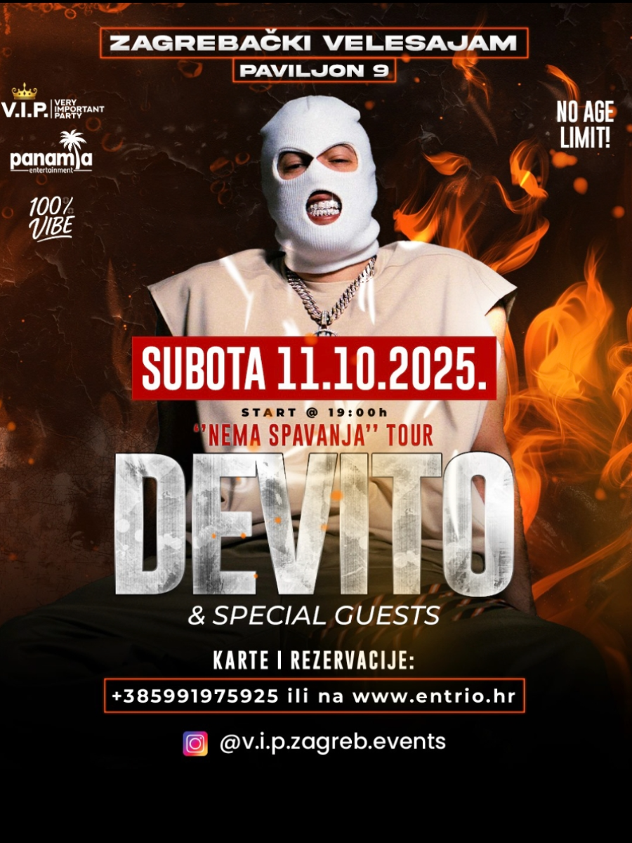 Tickets for DEVITO - ZAGREBAČKI VELESAJAM, Zagrebački velesajam, Paviljon 9, Zagreb | Saturday ...