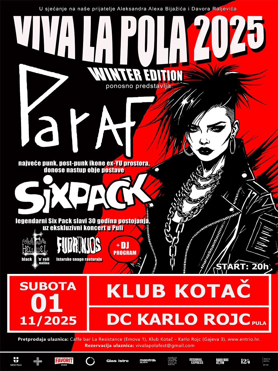 Ulaznice za VIVA LA POLA! 2025 (PARAF, SIX PACK...), Klub Kotač p168 ...