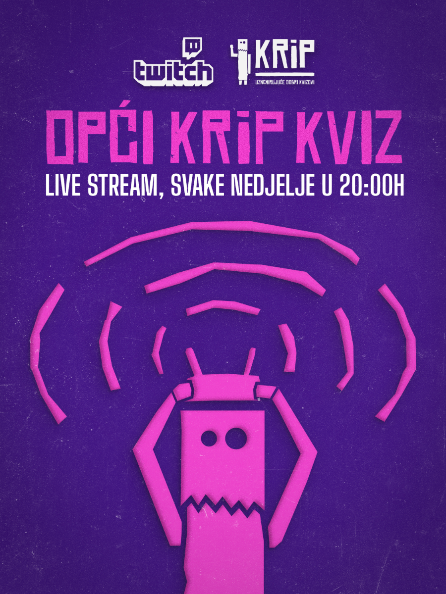 Tickets for Live stream KRiP: kviz općeg znanja #224 | Sunday, 18.01. ...