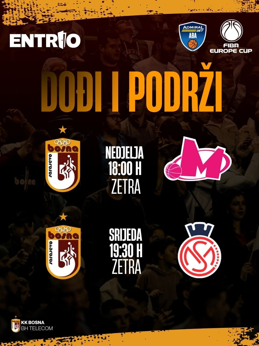 Ulaznice za ABA: Bosna BH Telecom - Mega & FIBA EC: Bosna BH Telecom ...